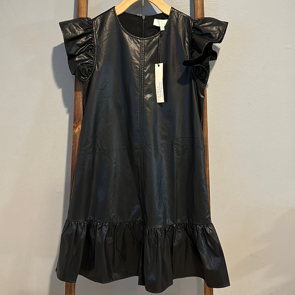 Pinch | Dresses | Nwt Pinch Flutter Sleeve Faux Leather Desi Mini Dress ...